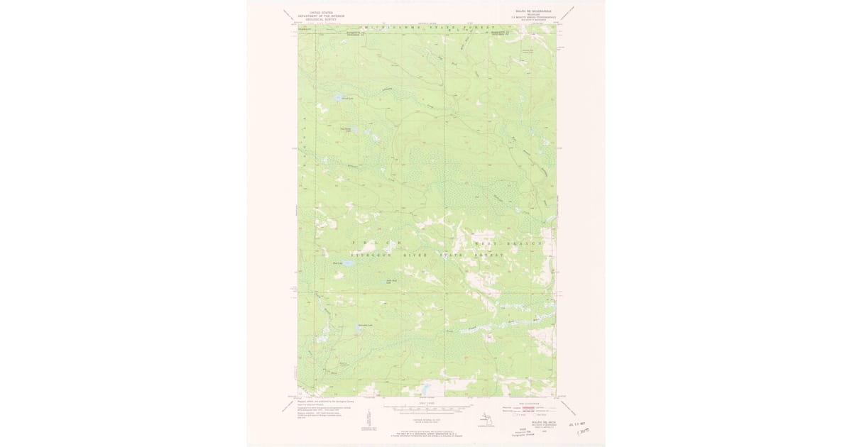 1955 Map of Ralph NE, Dickinson County, MI — High-Res | Pastmaps