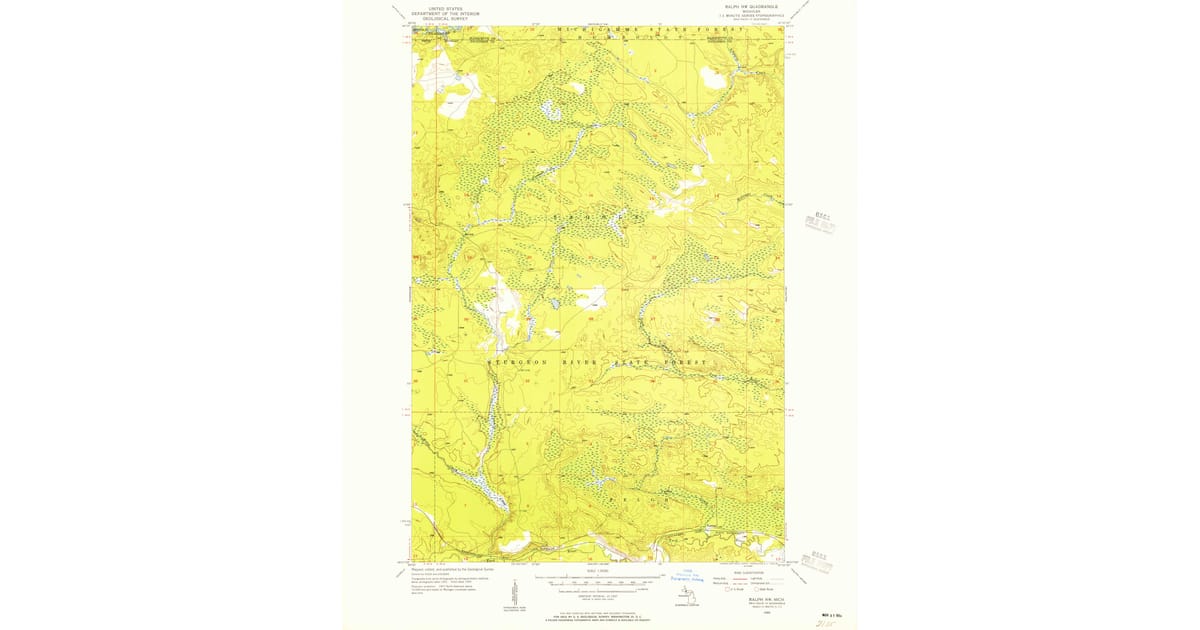 1955 Map of Ralph NW, Dickinson County, MI — High-Res | Pastmaps