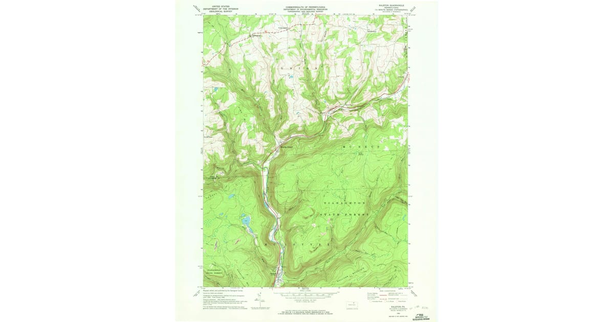1969 Map of Ralston, Lycoming County, PA — High-Res | Pastmaps