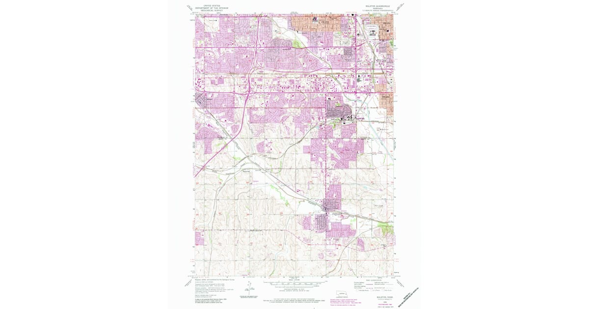 1956 Map of Ralston, NE — High-Res, 1984 Print #2 | Pastmaps