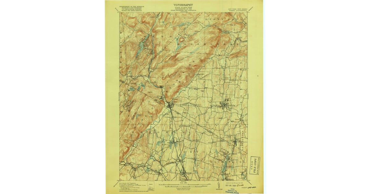 1910 Map of Ramapo, Rockland County, NY — High-Res, 1918 Print | Pastmaps