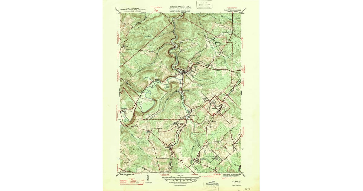 1947 Map of Ramey, PA — High-Res | Pastmaps