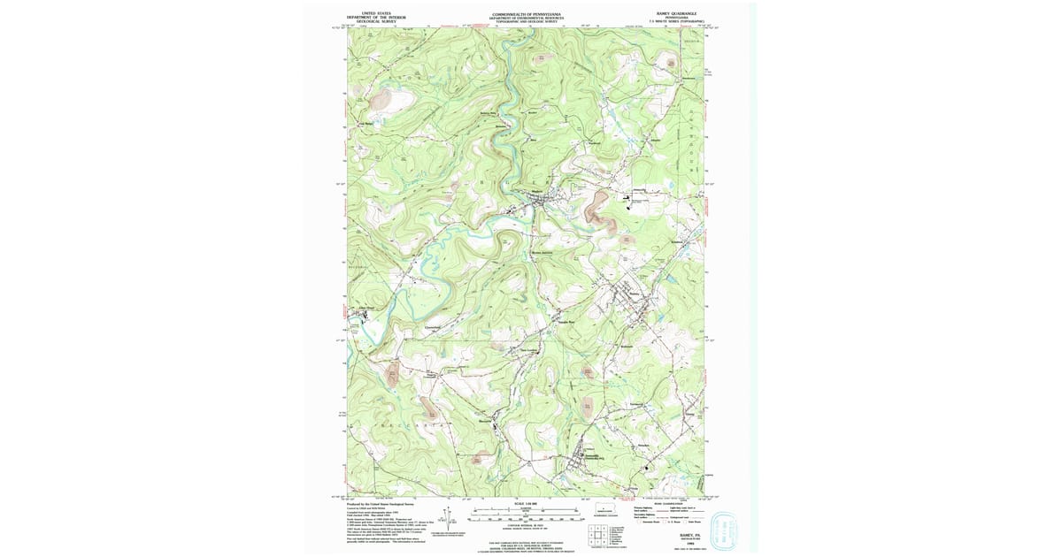 1993 Map of Ramey, PA — High-Res | Pastmaps