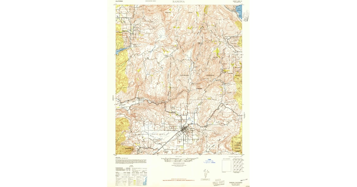 1942 Map of Ramona, CA — High-Res | Pastmaps