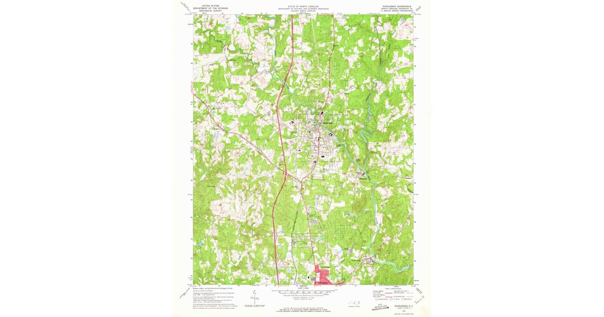 1970 Map of Randleman, NC — High-Res | Pastmaps