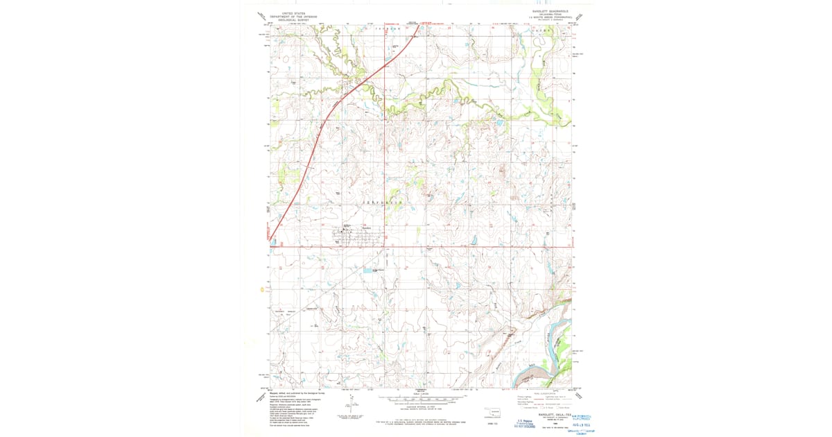 1985 Map of Randlett, OK — High-Res | Pastmaps