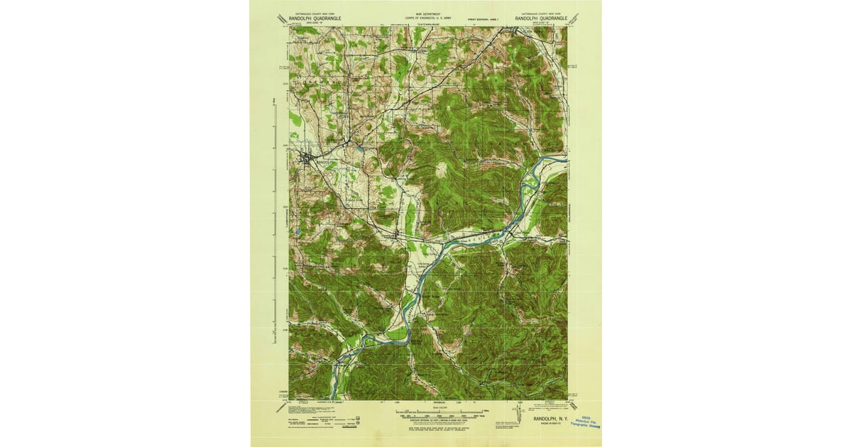 1943 Map of Randolph, Cattaraugus County, NY — High-Res | Pastmaps