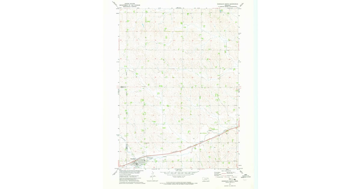 1971 Map of Randolph North, Cedar County, NE — High-Res | Pastmaps
