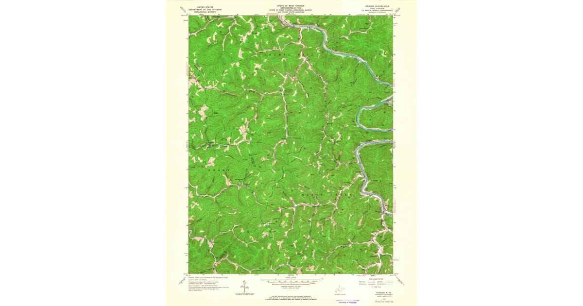 1962 Map of Ranger, Lincoln County, WV — High-Res | Pastmaps