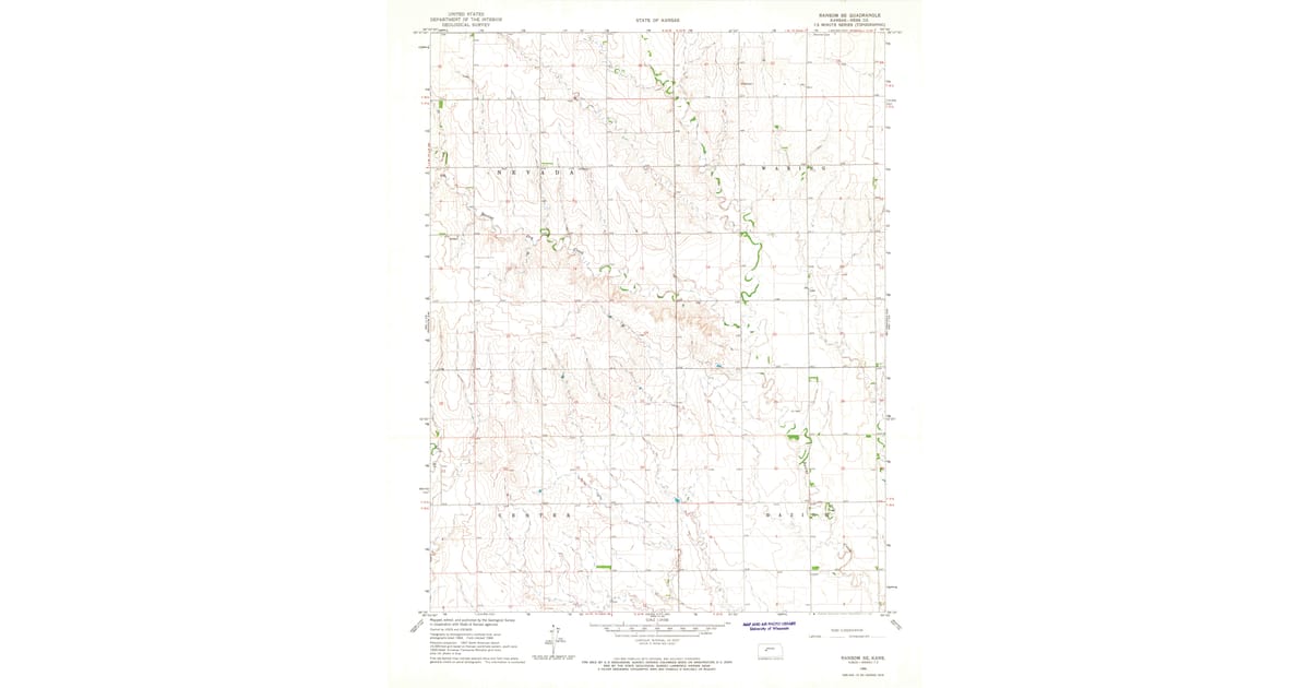 1966 Map of Ransom SE, Ness County, KS — High-Res | Pastmaps