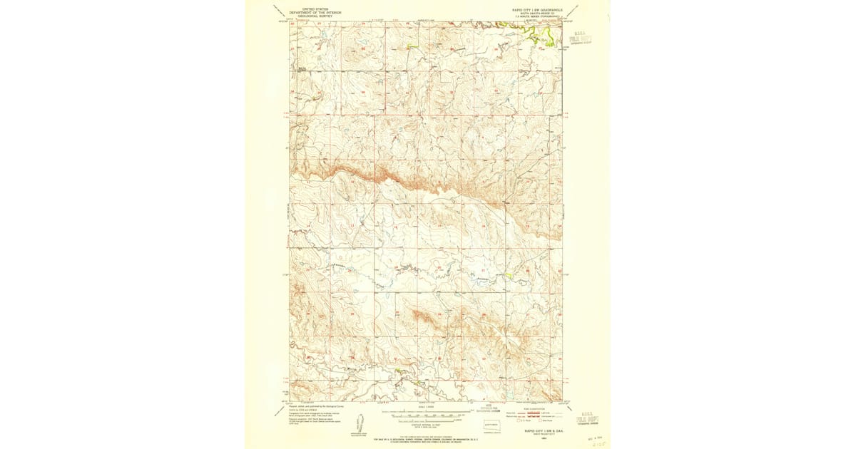 1953 Map of Rapid City 1 SW, Meade County, SD — High-Res | Pastmaps