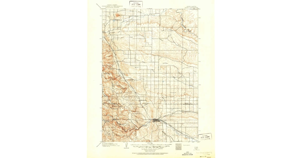 1898 Map of Rapid, Meade County, SD — High-Res, 1951 Print | Pastmaps