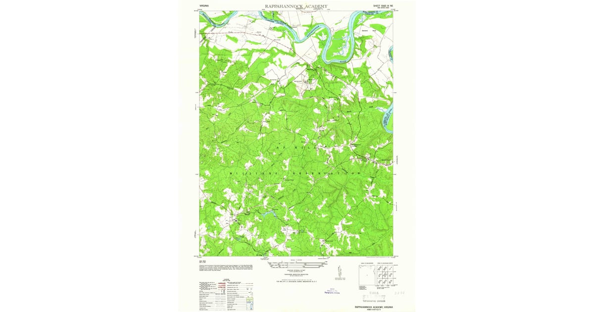 1952 Map of Rappahannock Academy, Caroline County, VA — High-Res | Pastmaps