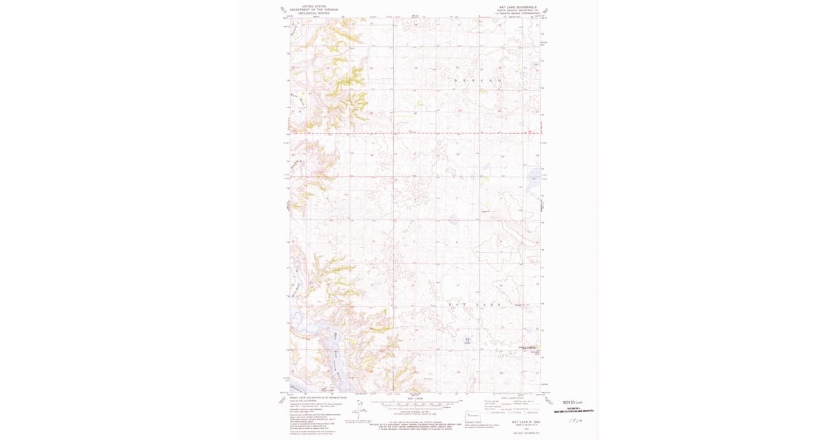 1981 Map of Rat Lake, Mountrail County, ND — High-Res | Pastmaps