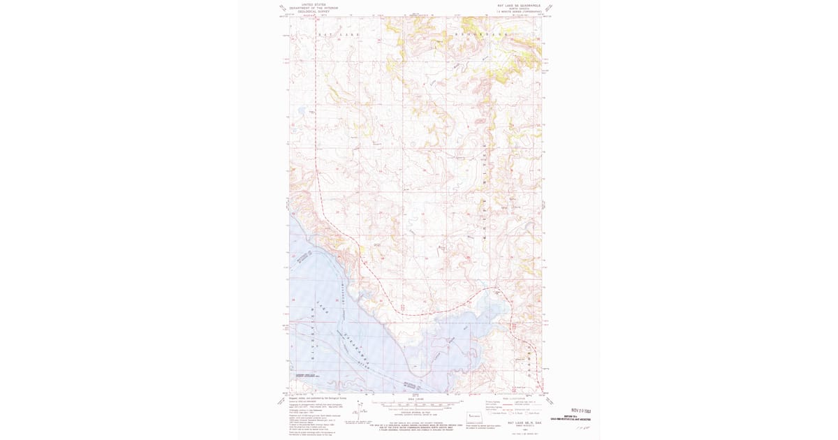 1981 Map of Rat Lake SE, Mountrail County, ND — High-Res | Pastmaps
