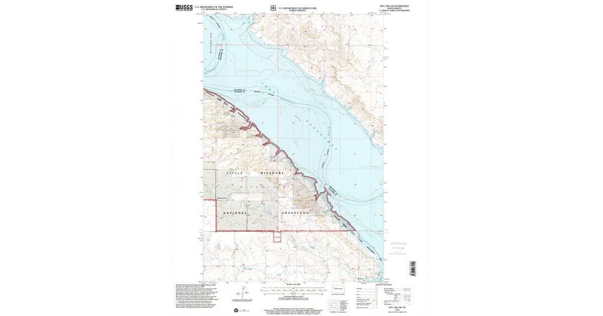 1997 Map of Rat Lake SW, McKenzie County, ND — High-Res | Pastmaps