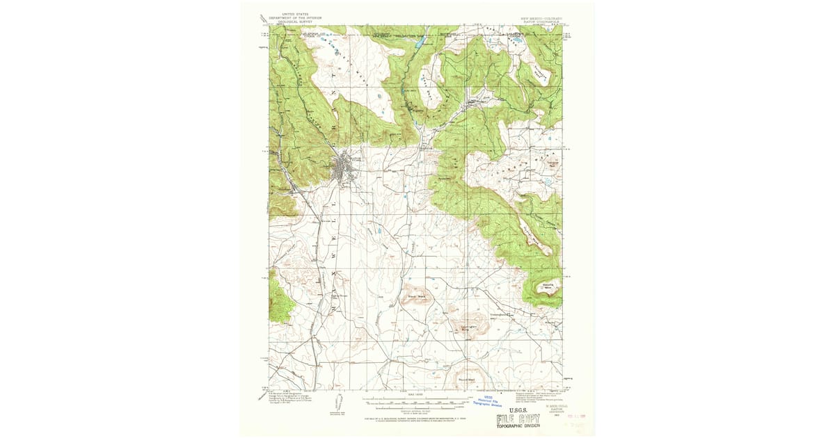 1912 Map of Raton, NM — High-Res, 1968 Print | Pastmaps