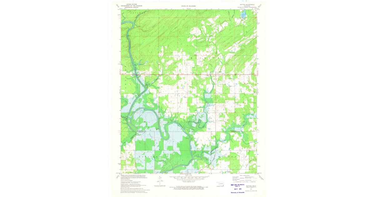 1971 Map of Rattan, OK — High-Res | Pastmaps