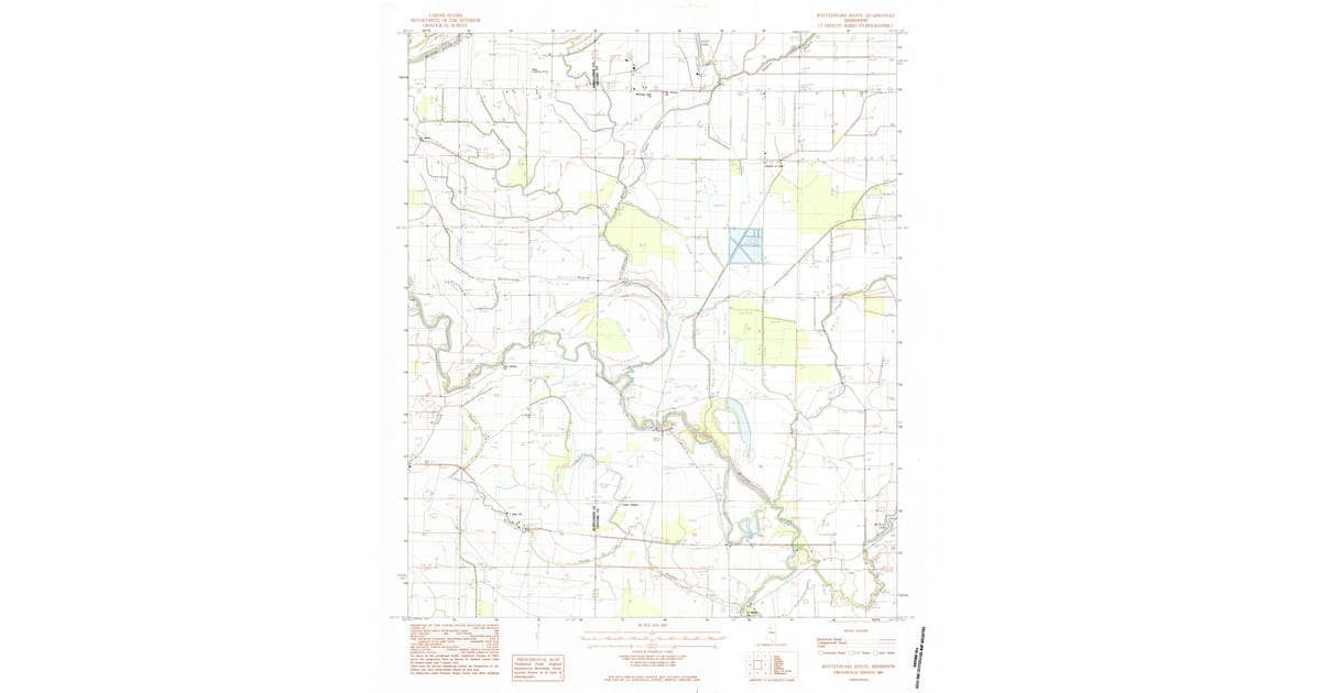 1983 Map of Rattlesnake Bayou, Leflore County, MS — High-Res | Pastmaps