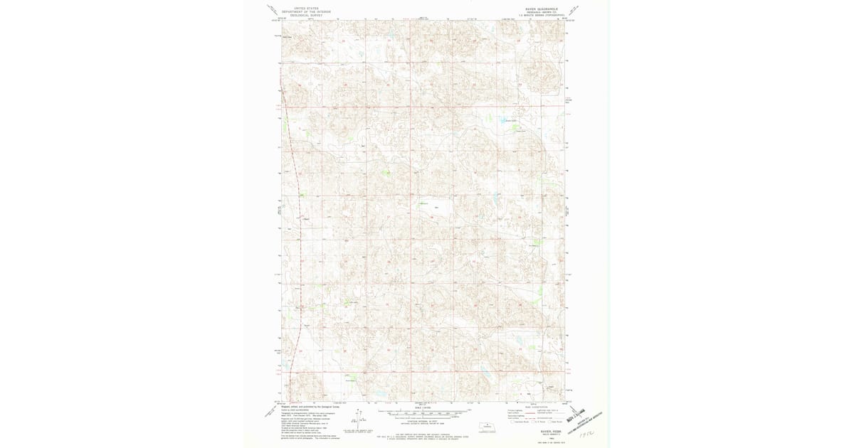1982 Map of Raven, Brown County, NE — High-Res | Pastmaps