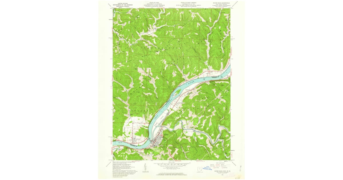 1961 Map of Raven Rock, Washington County, OH — High-Res | Pastmaps