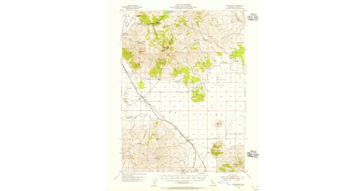 1954 Map of Ravendale, Lassen County, CA — High-Res | Pastmaps