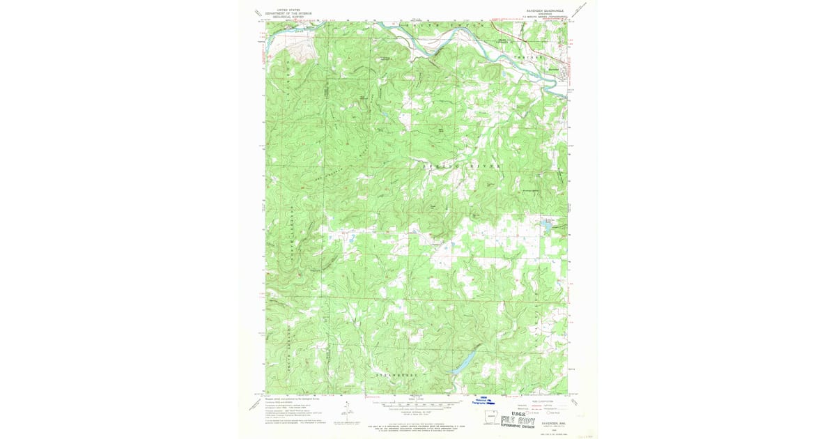 1968 Map of Ravenden, AR — High-Res | Pastmaps