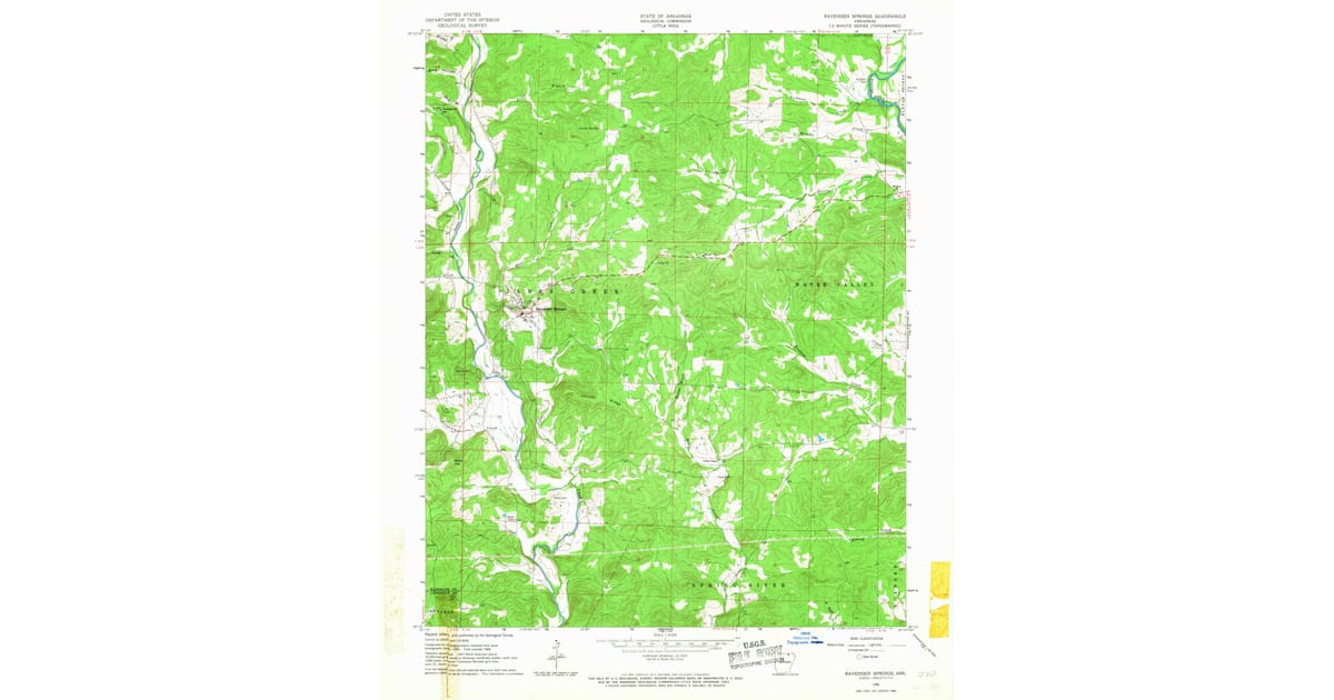 1966 Map of Ravenden Springs, AR — High-Res | Pastmaps