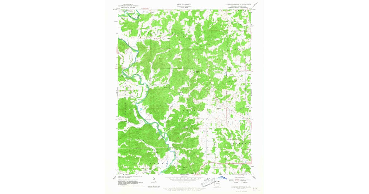 1966 Map of Ravenden Springs SE, Randolph County, AR — High-Res | Pastmaps