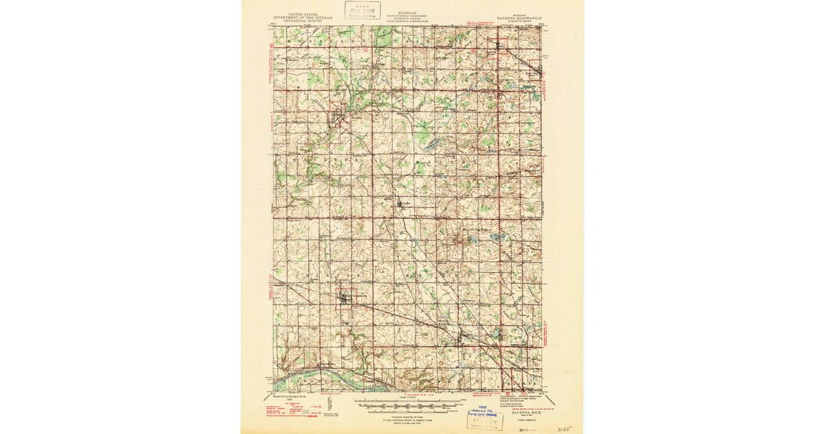 1945 Map of Ravenna, MI — High-Res | Pastmaps