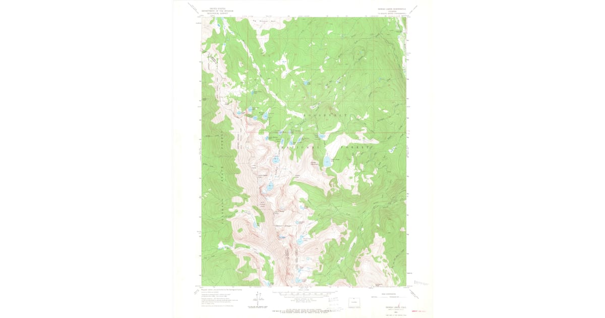 1962 Map of Rawah Lakes, Larimer County, CO — High-Res | Pastmaps