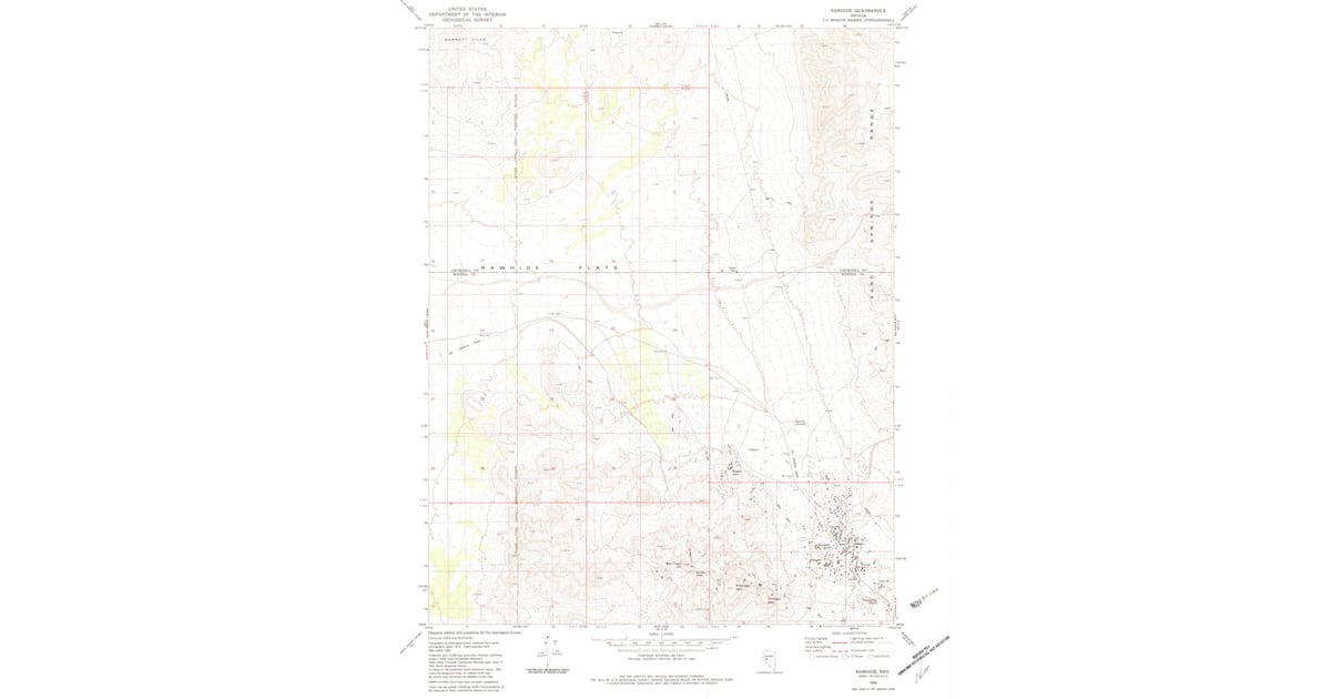 1980 Map of Rawhide, Mineral County, NV — High-Res, 1983 Print | Pastmaps