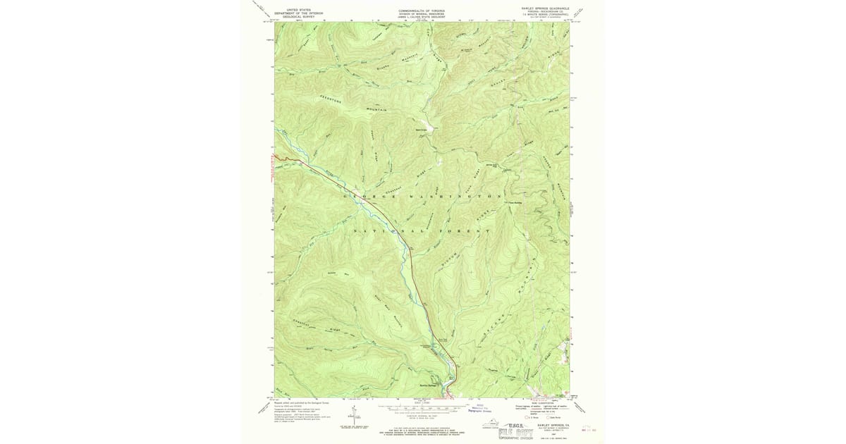 1967 Map of Rawley Springs, Rockingham County, VA — High-Res | Pastmaps