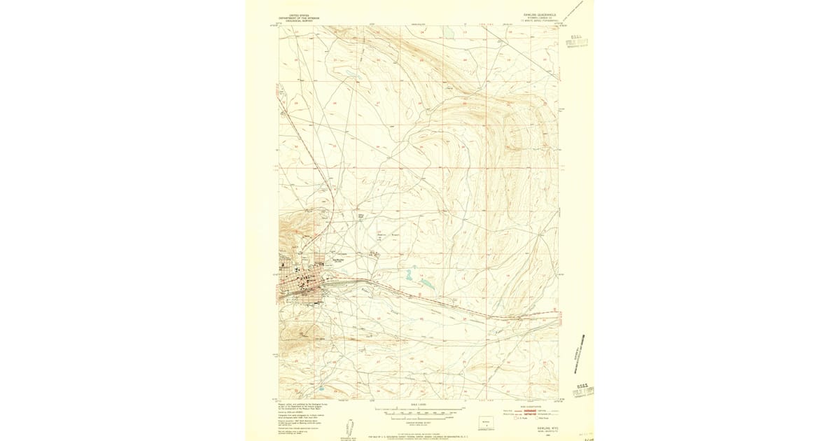 Old Maps of Rawlins, WY for Academic Research | Pastmaps