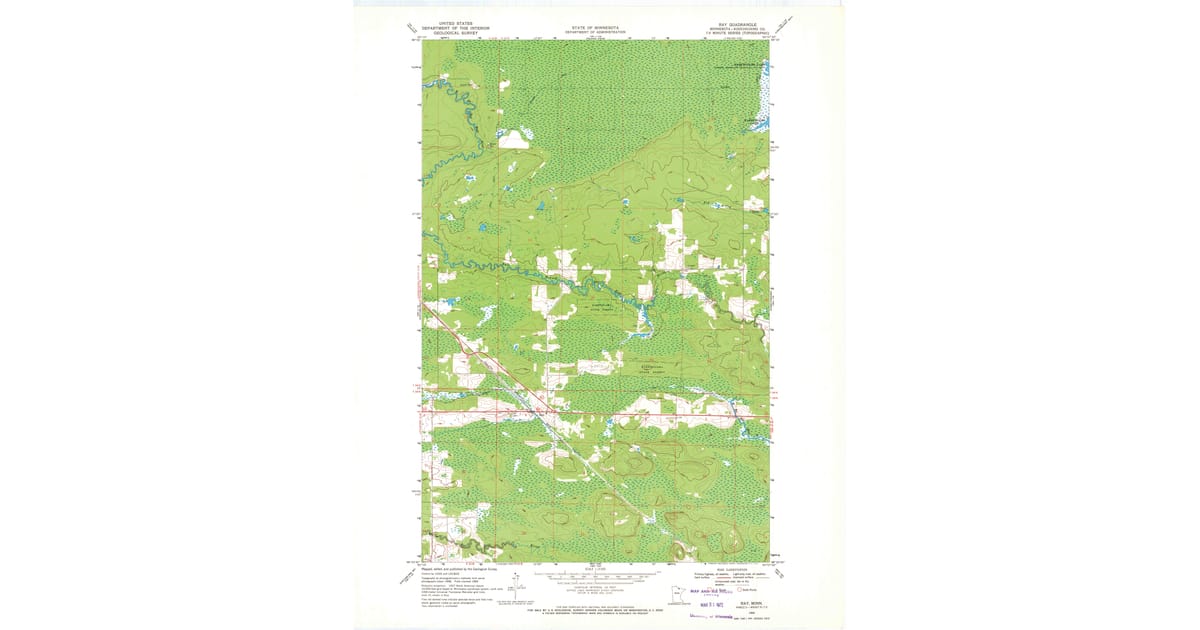 1969 Map of Ray, Koochiching County, MN — High-Res | Pastmaps