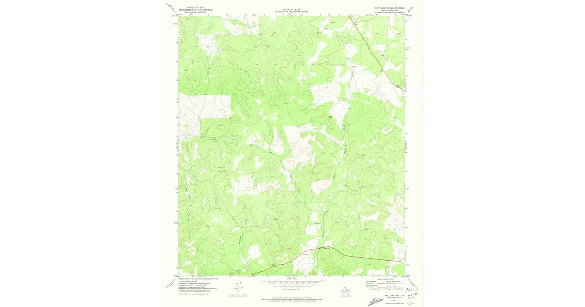 1971 Map of Ray Lake SW, Edwards County, TX — High-Res | Pastmaps