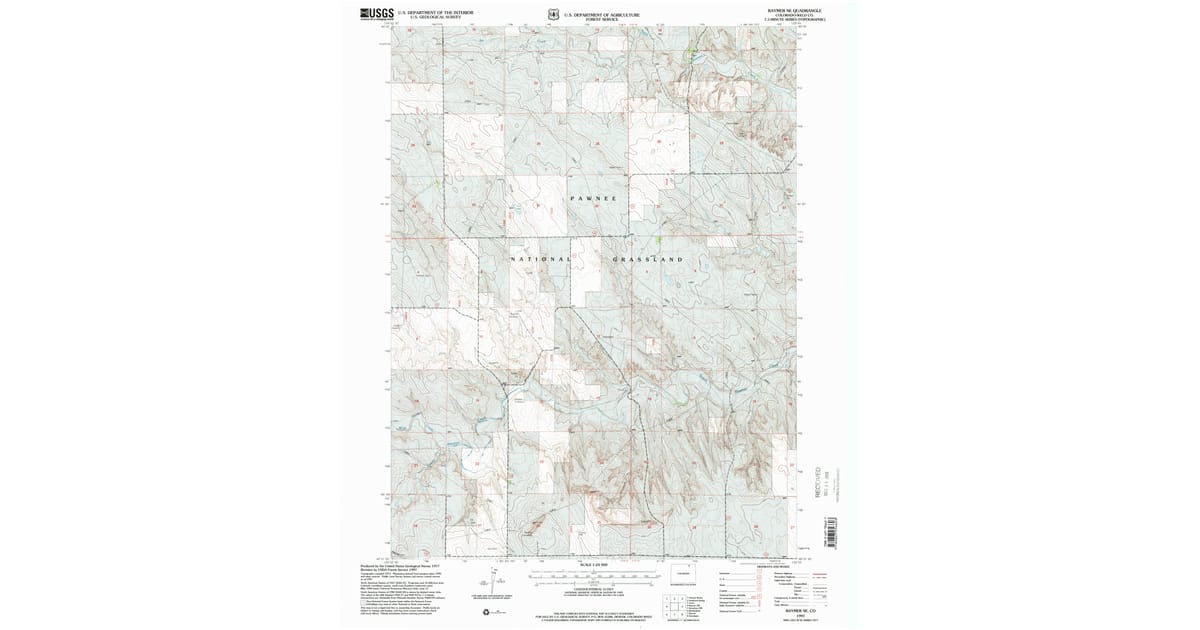 1997 Map of Raymer NE, Weld County, CO — High-Res | Pastmaps