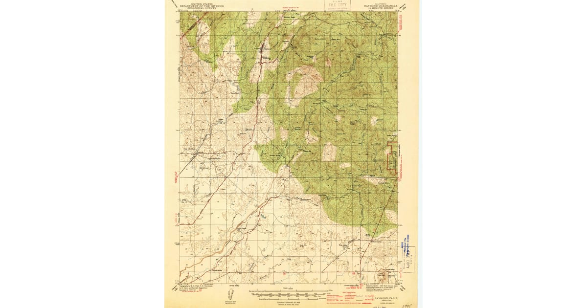1944 Map of Raymond, Madera County, CA — High-Res | Pastmaps