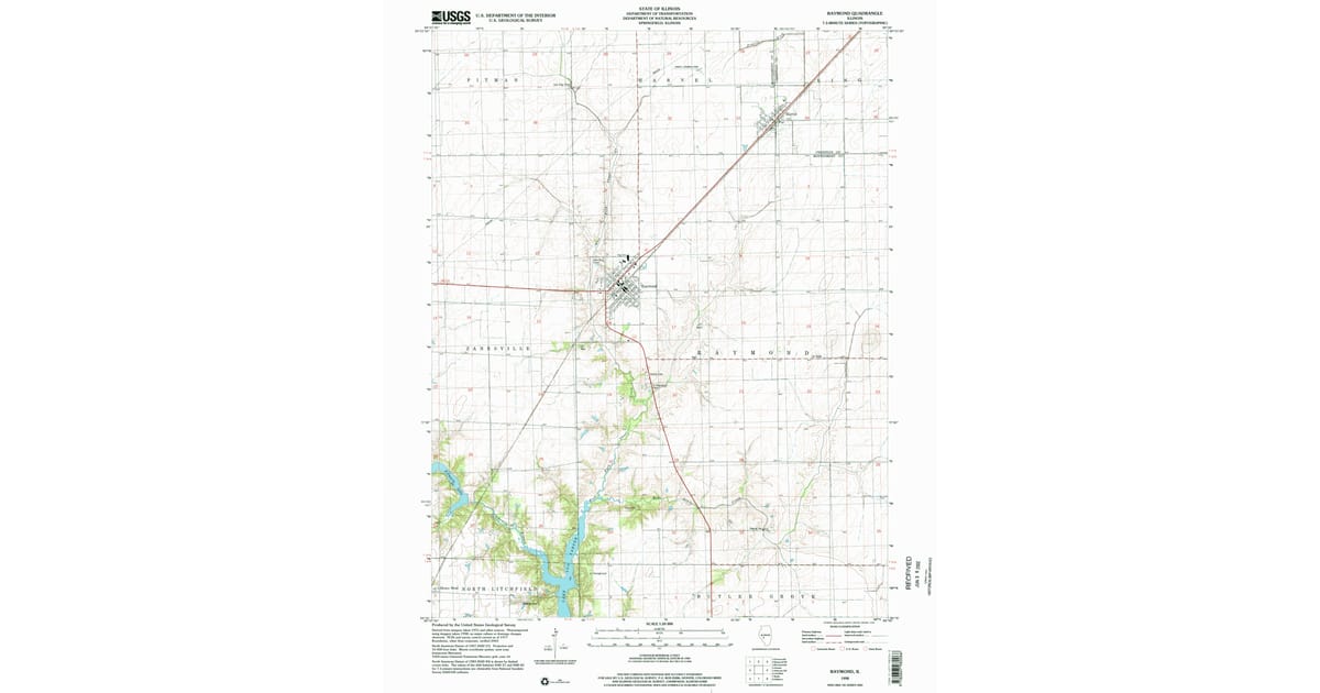 1998 Map of Raymond, IL — High-Res | Pastmaps