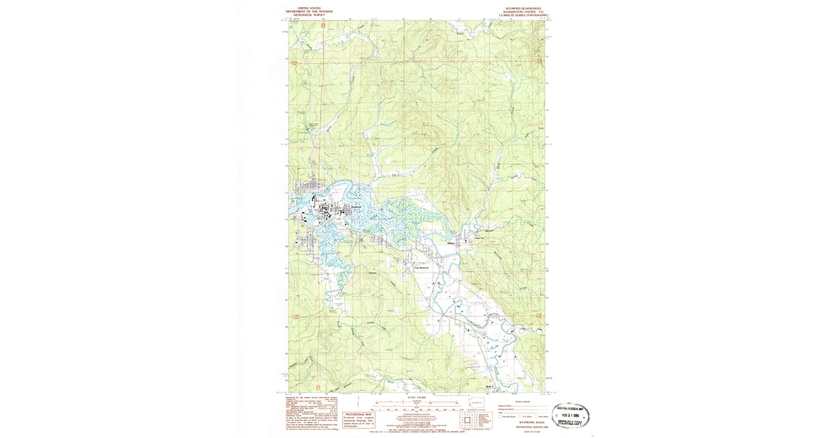 1986 Map of Raymond, WA — High-Res | Pastmaps