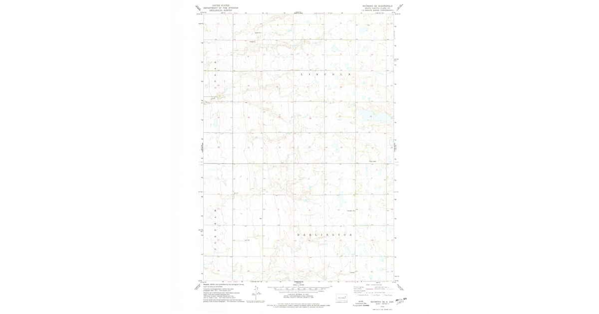 1973 Map of Raymond SE, Clark County, SD — High-Res | Pastmaps