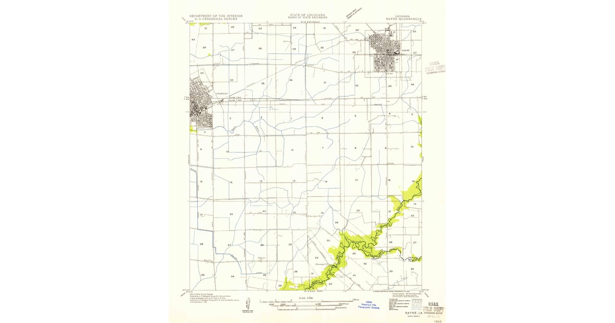 1954 Map of Rayne, LA — High-Res | Pastmaps