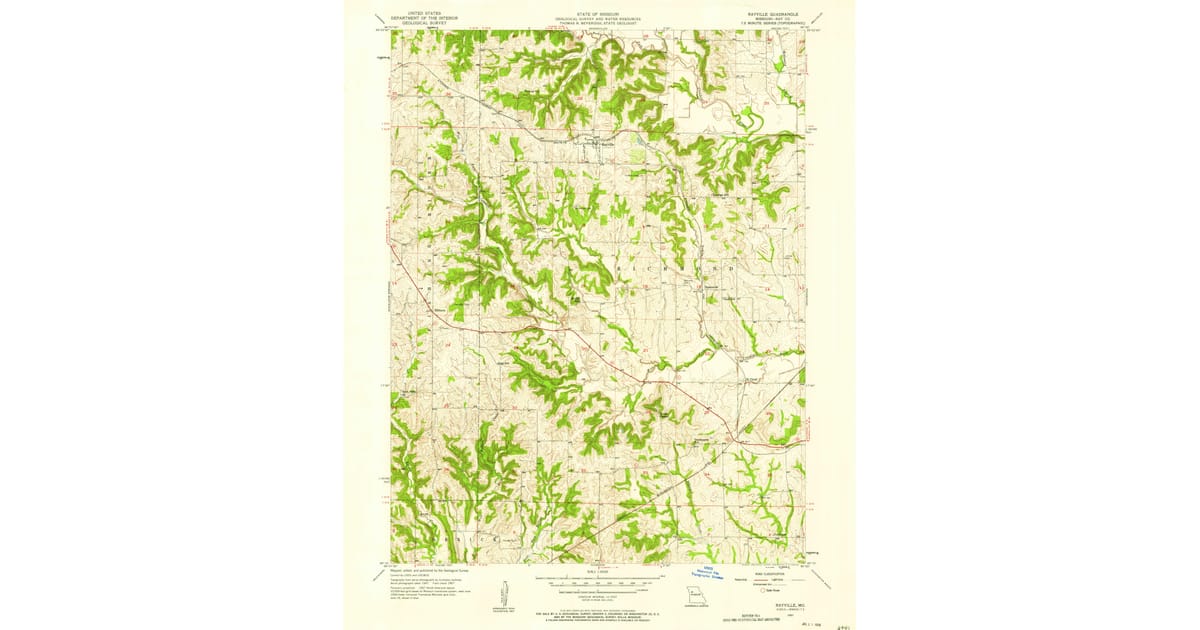 1957 Map of Rayville, MO — High-Res | Pastmaps