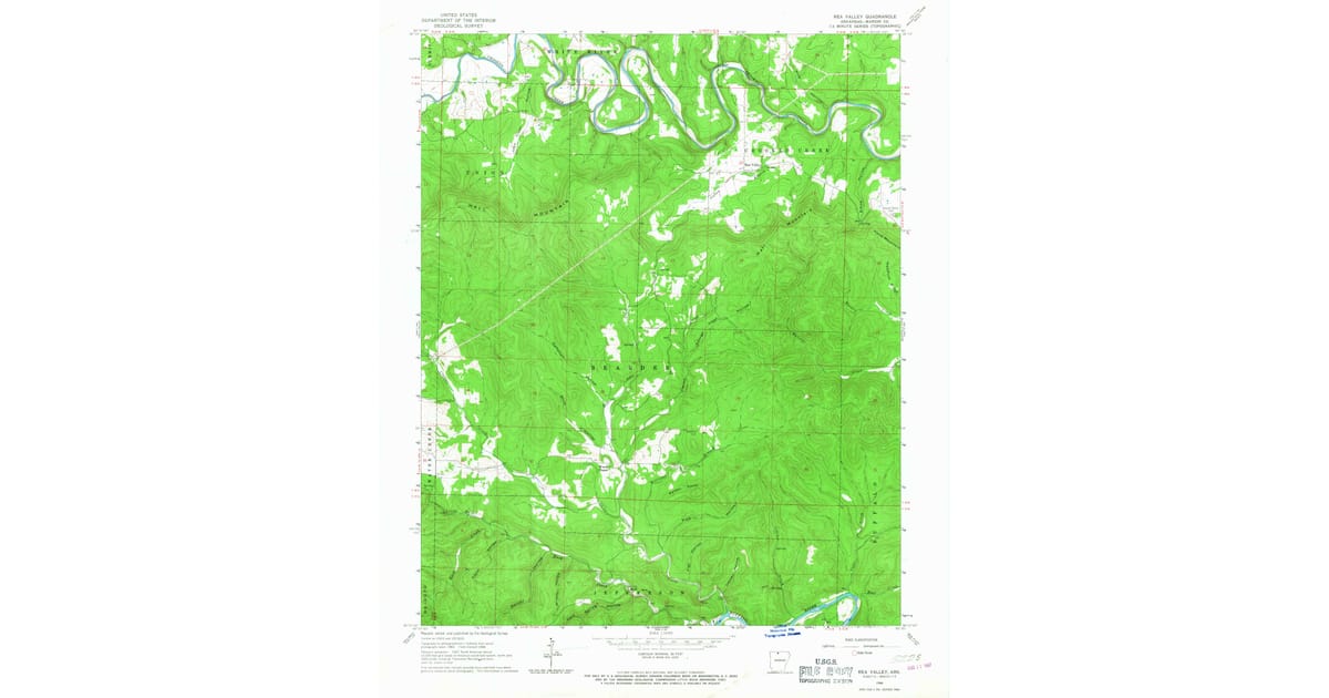 1966 Map of Rea Valley, Marion County, AR — High-Res | Pastmaps