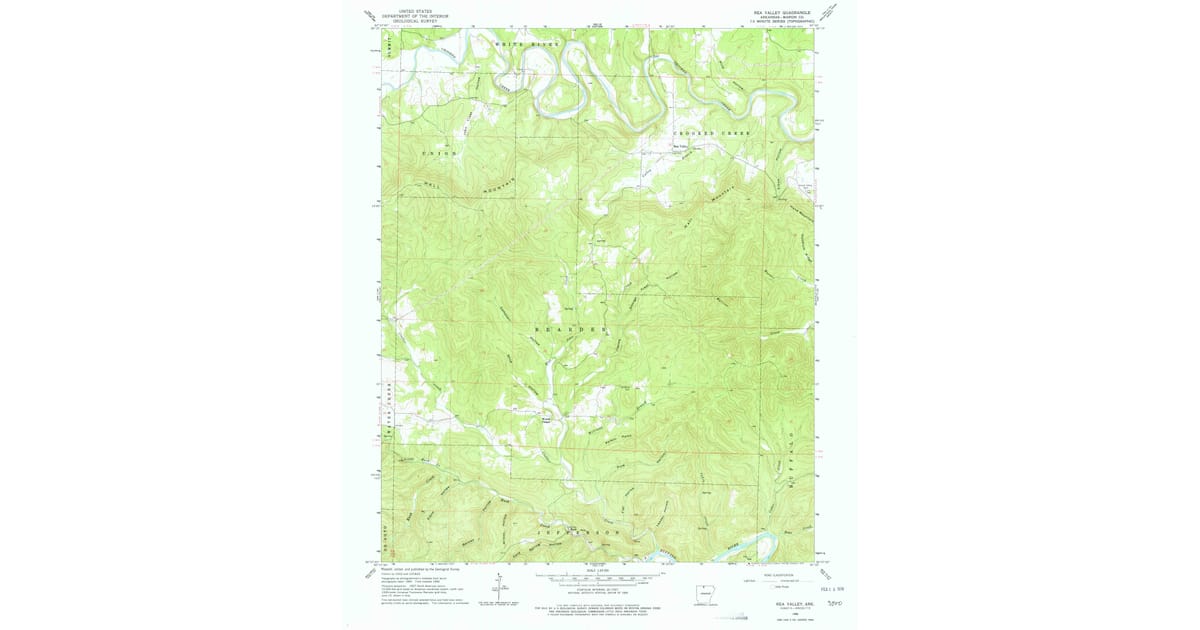 1966 Map of Rea Valley, Marion County, AR — High-Res, 1978 Print #2 ...