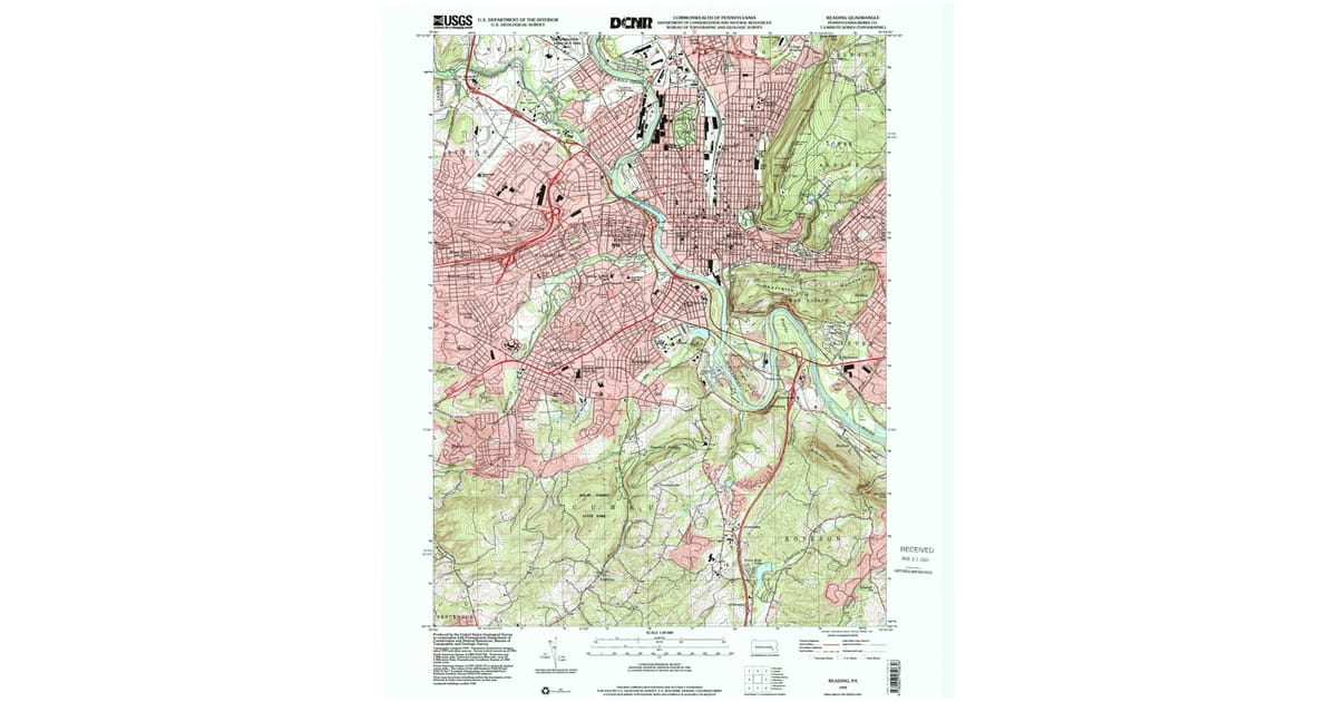 1999 Map of Reading, PA — High-Res | Pastmaps