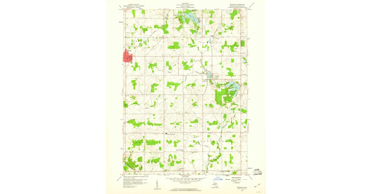1959 Map of Reading, MI — High-Res | Pastmaps