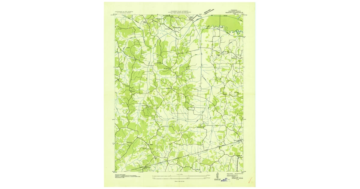 1936 Map of Reagan, Henderson County, TN — High-Res | Pastmaps