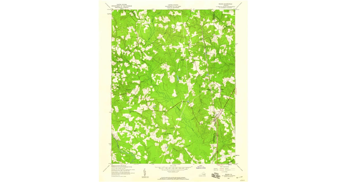 1952 Map of Reams, Dinwiddie County, VA — High-Res | Pastmaps
