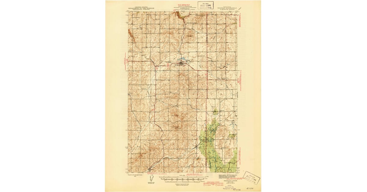 Old Maps of Reardan, WA for Academic Research | Pastmaps